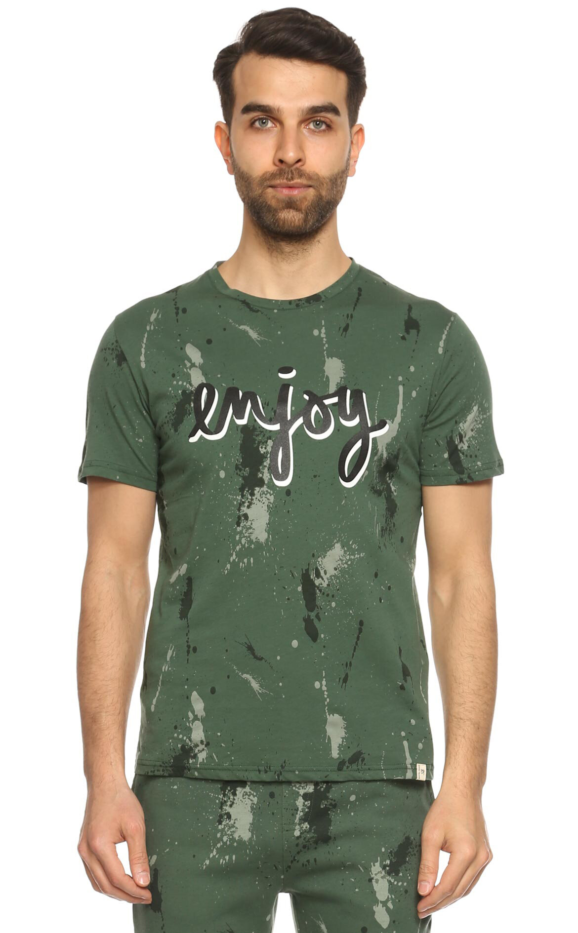 John Frank-Shadow Baskılı T-Shirt John Frank-Shadow Baskılı T-Shirt