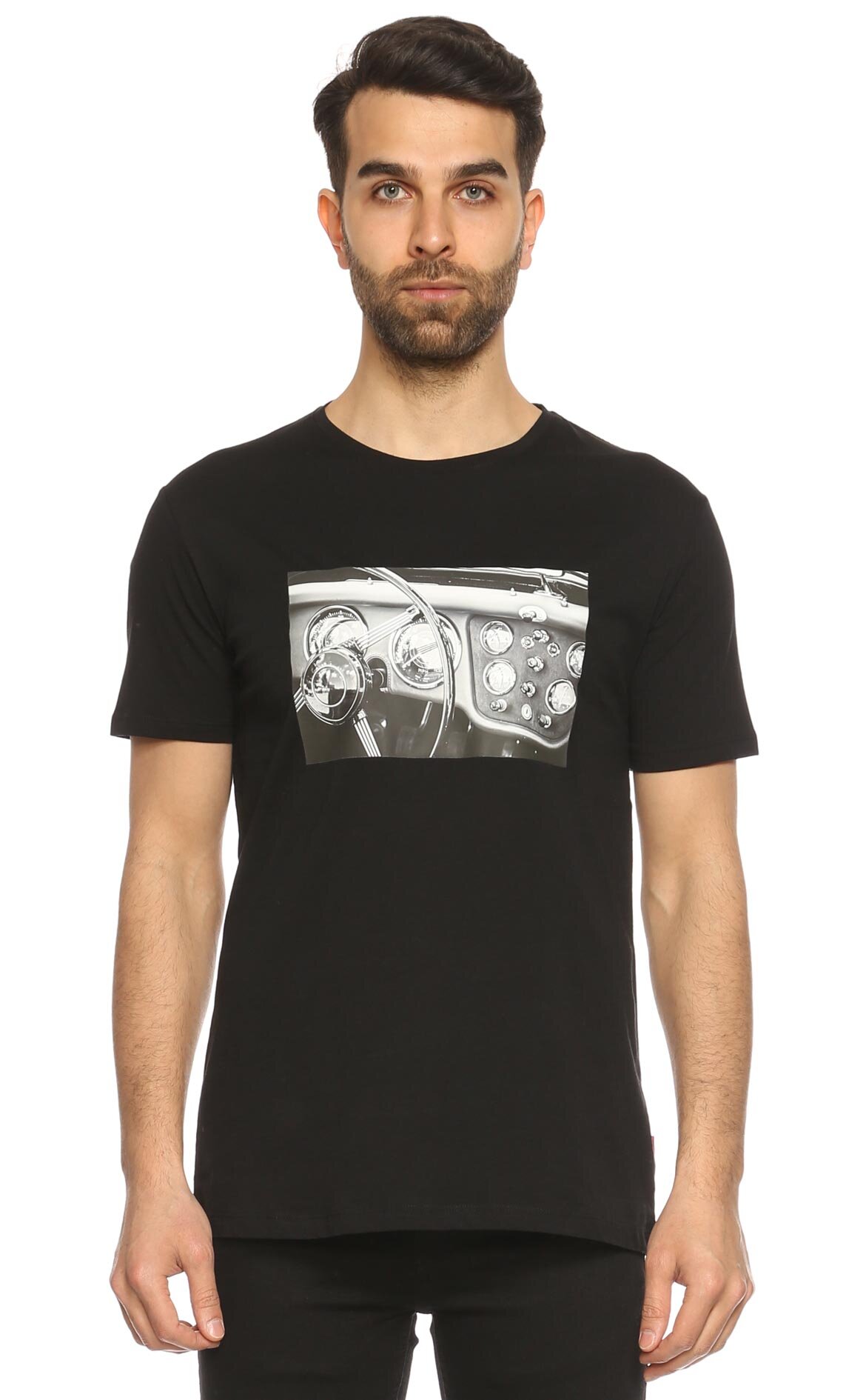 John Frank-Old Car Baskılı T-Shirt