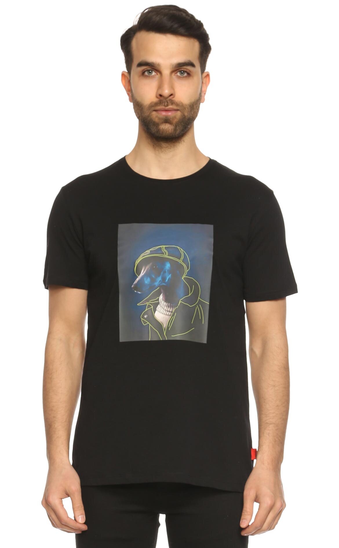 John Frank-The Dog Baskılı T-Shirt