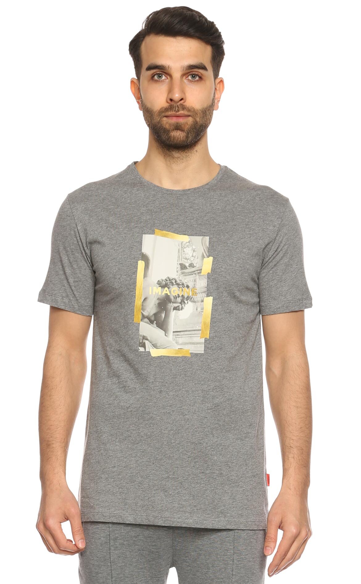 John Frank-John Frank Çok Renkli T-Shirt