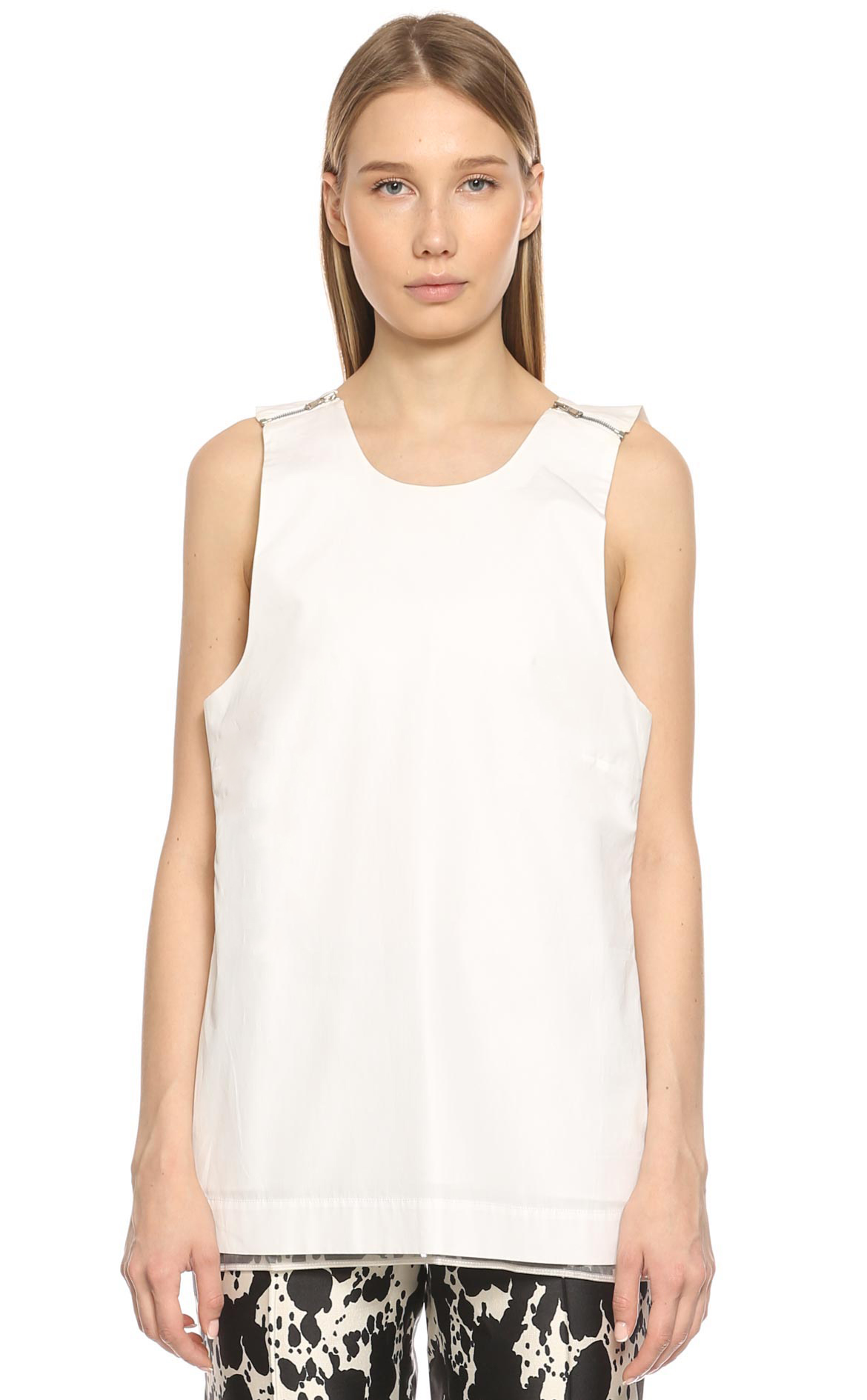 Victoria Beckham Denim-Sırt Dekolteli Bluz Victoria Beckham Denim-Sırt Dekolteli Bluz