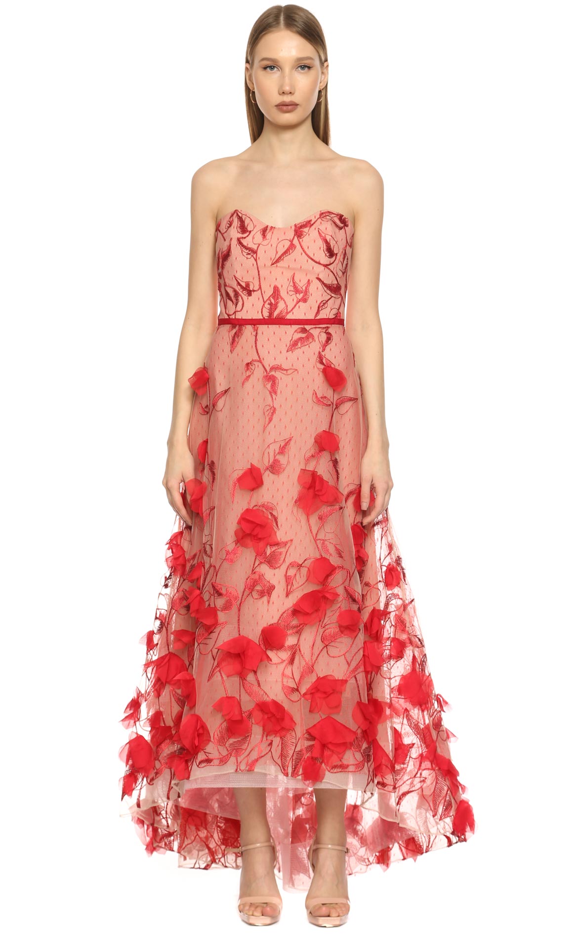 Marchesa Notte-Marchesa Notte Kırmızı Gece Elbisesi