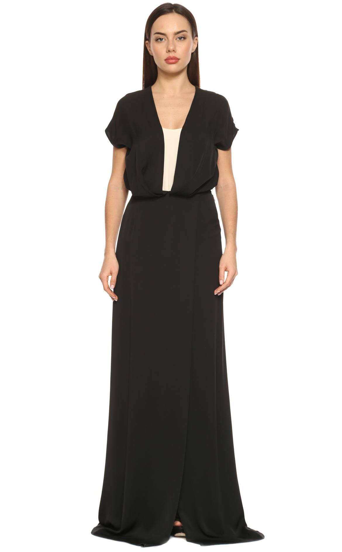 Vionnet-Vionnet Siyah/Beyaz Gece Elbisesi