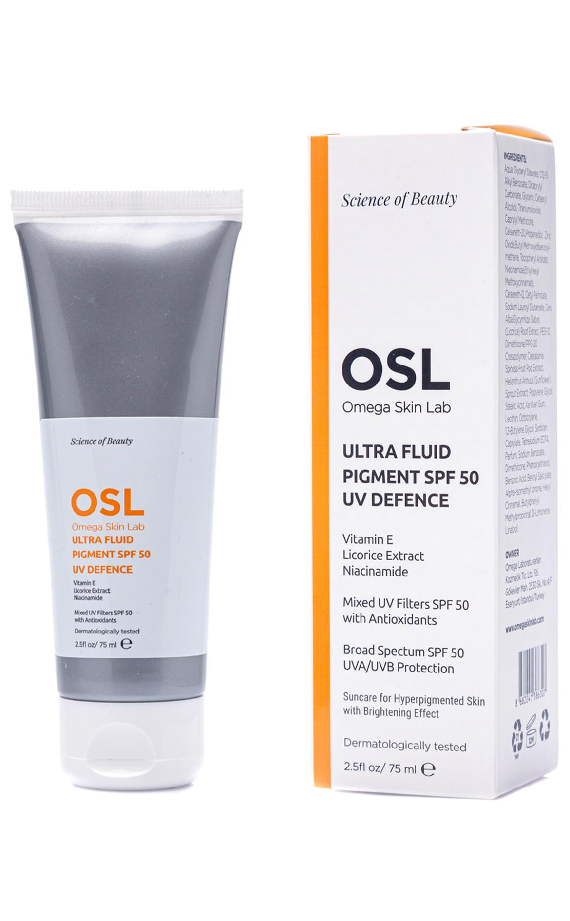 Omega Skin Lab-Omega Skin Lab Ultrafluid + Pigment Spf 50 Uv Defence  75Ml Omega Skin Lab-Omega Skin Lab Ultrafluid + Pigment Spf 50 Uv Defence  75Ml