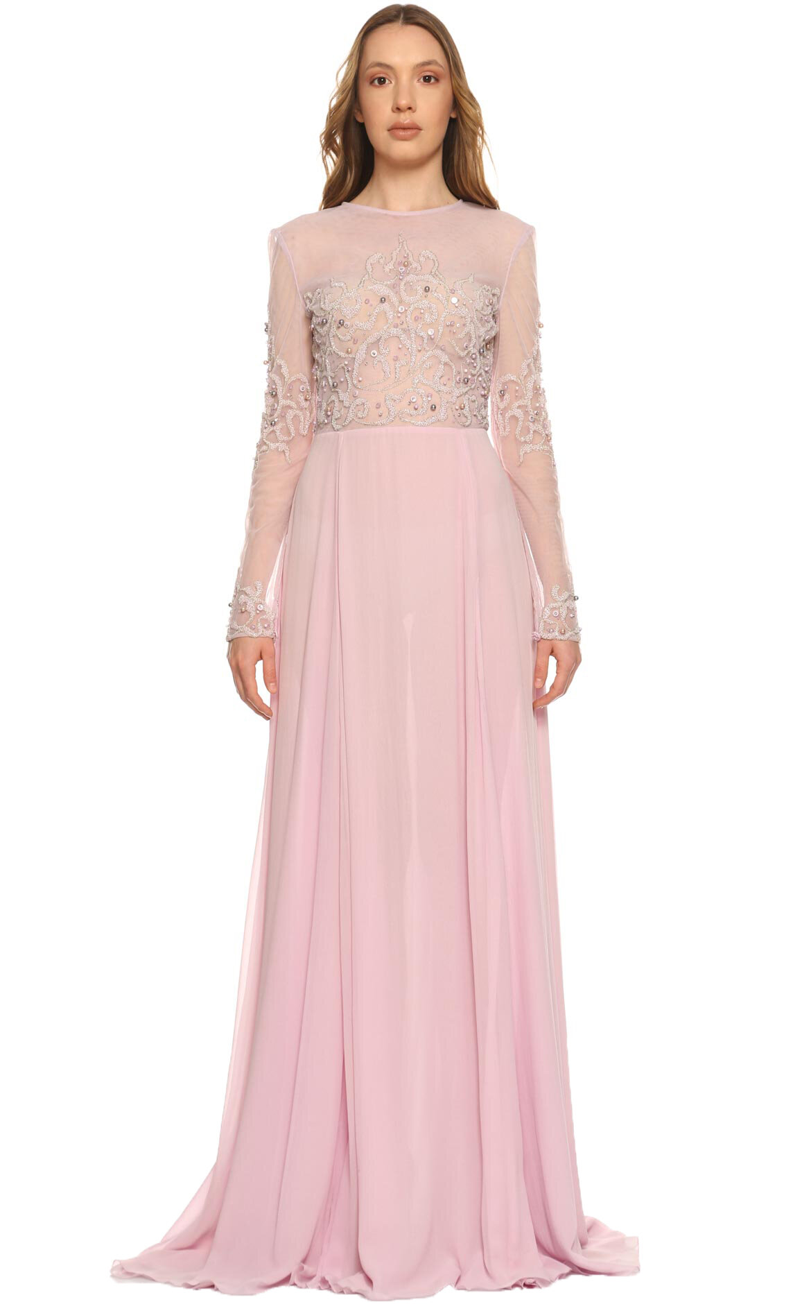 Georges Hobeika-Georges Hobeika Pembe Gece Elbisesi