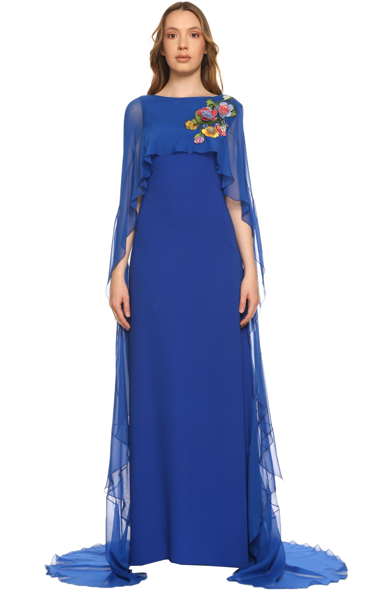 Reem Acra-Reem Acra Saks Mavisi Gece Elbise Reem Acra-Reem Acra Saks Mavisi Gece Elbise