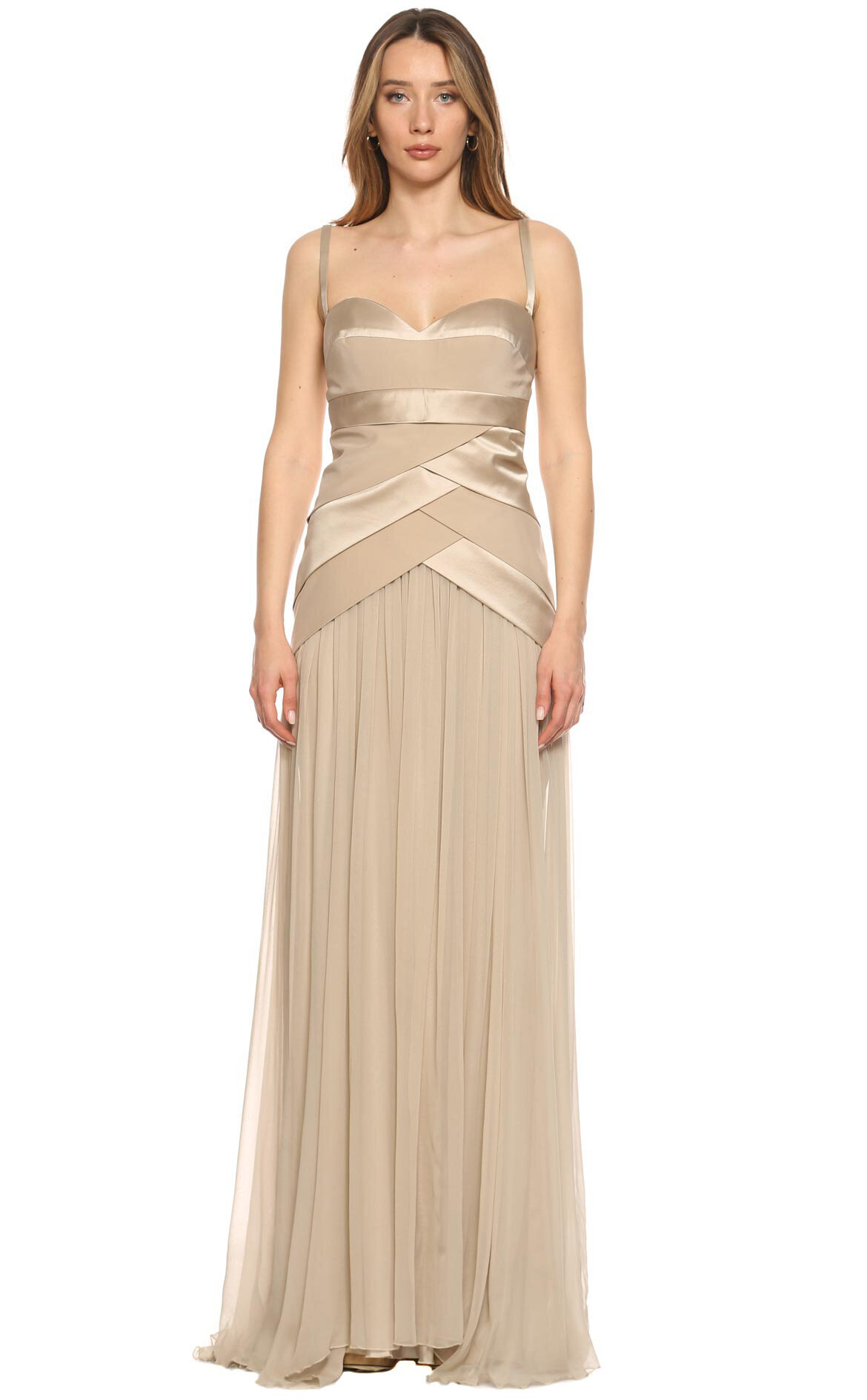 Dina Bar El-Dina Bar-El Bej Gece Elbisesi Dina Bar El-Dina Bar-El Bej Gece Elbisesi