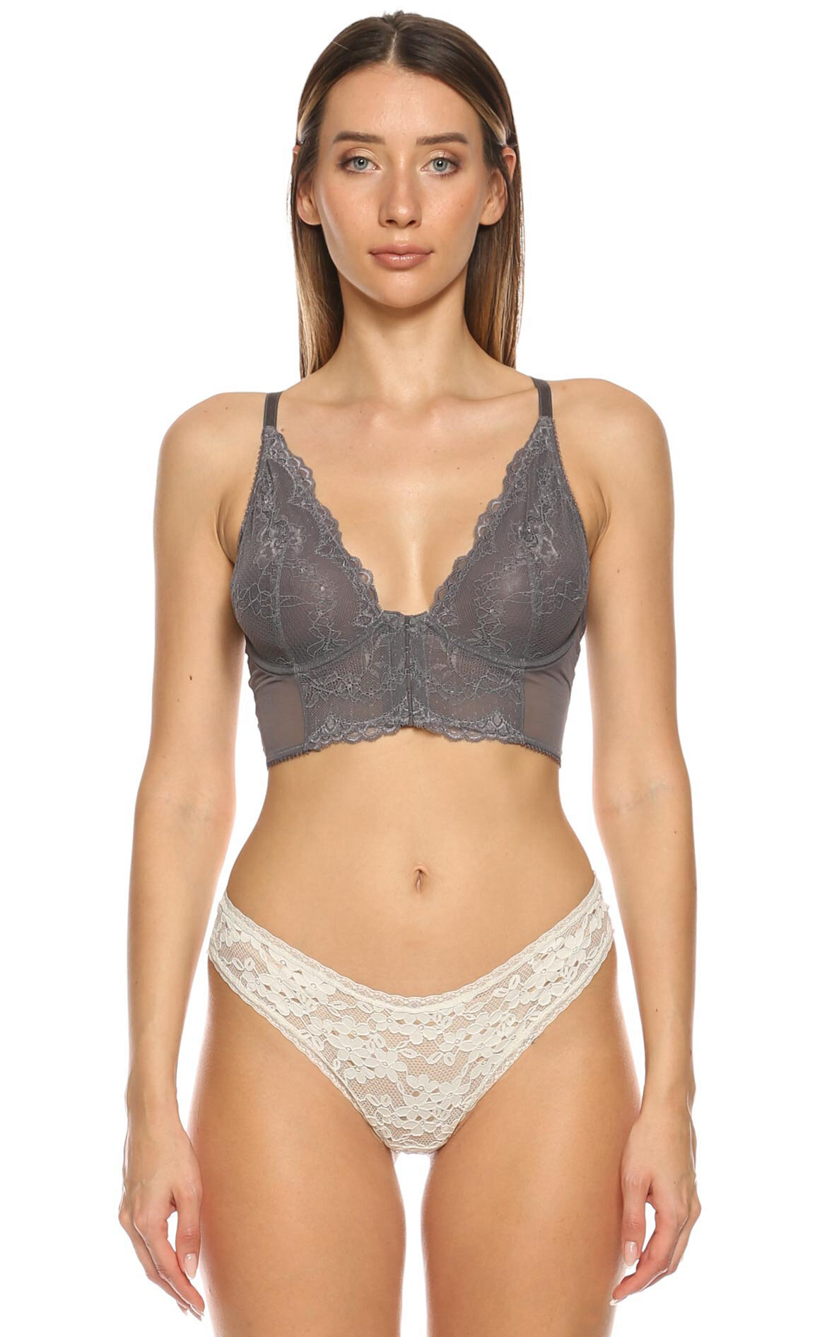 G-Lingeri-G-Lingerie Antrasit Sütyen