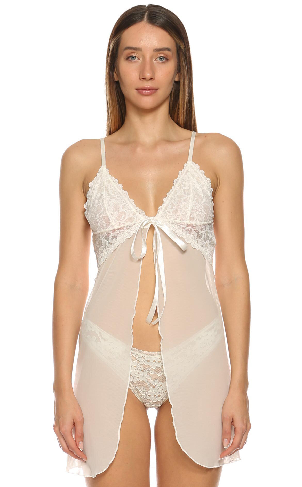 G-Lingeri-G-Lingerie Ekru Gecelik