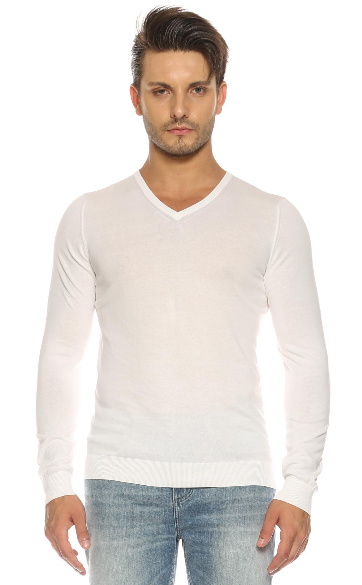 Sesia Cashmere-Sesia Cashmere Mavi/Gri Kazak Sesia Cashmere-Sesia Cashmere Mavi/Gri Kazak