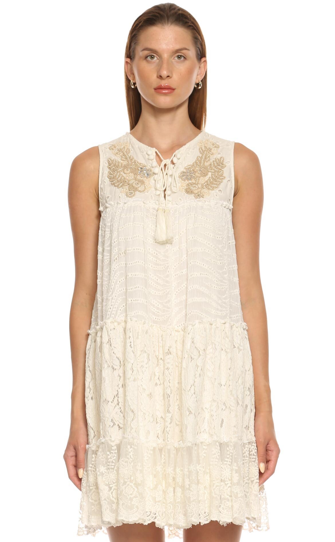 Derhy Rene-Derhy Rene Ekru Elbise