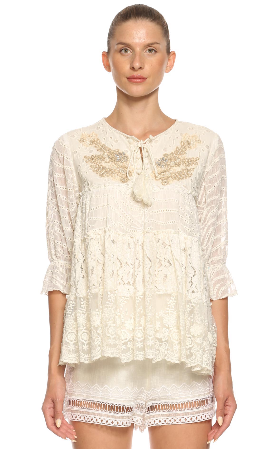Derhy Rene-Derhy Rene Ekru Bluz