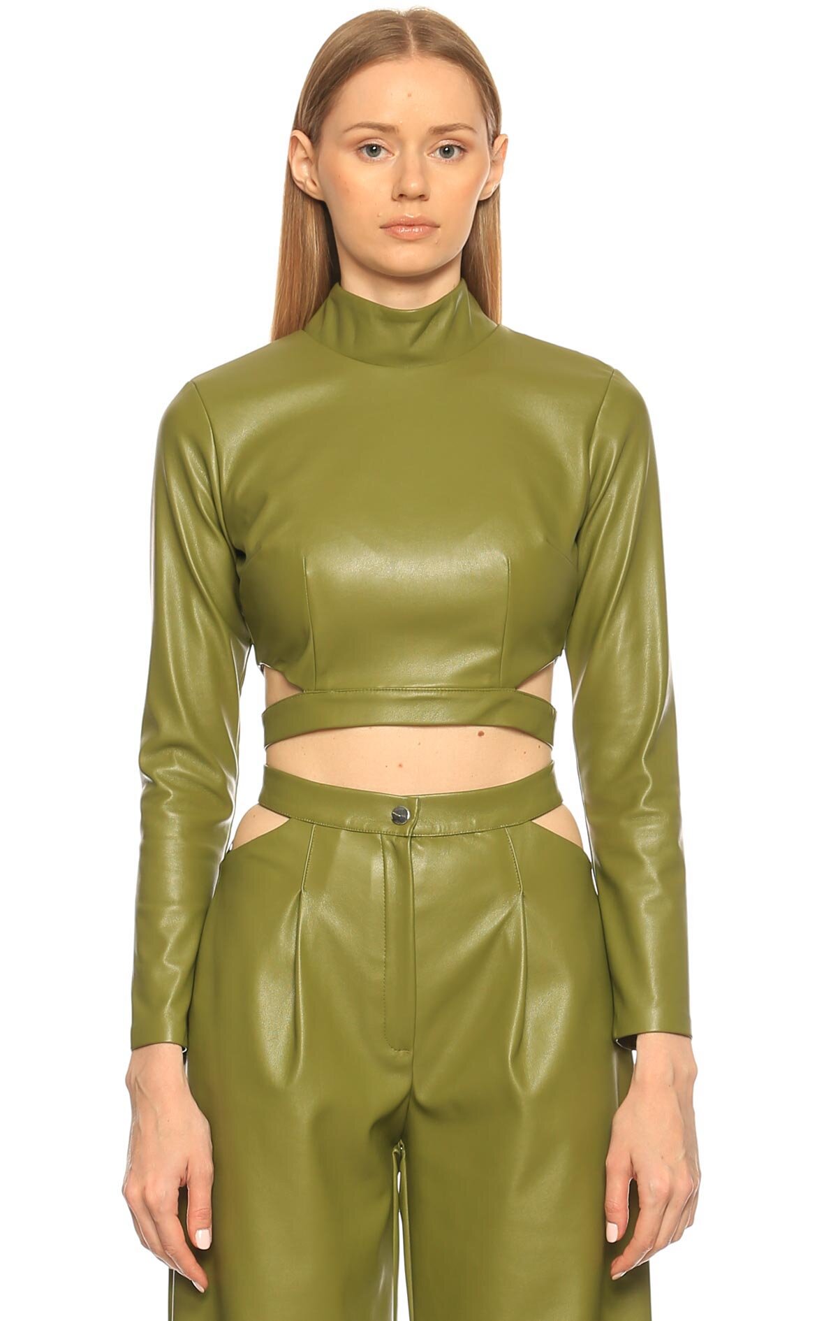 Atolye No6-Atolye No6 Yeşil Bluz