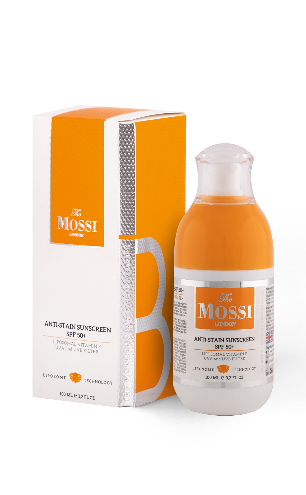 The Mossi London-THE MOSSI LONDON ANTI-STAIN SUNSCREEN SPF 50 LIPOSOMAL VITAMIN E  UVA and UVB FILTER The Mossi London-THE MOSSI LONDON ANTI-STAIN SUNSCREEN SPF 50 LIPOSOMAL VITAMIN E  UVA and UVB FILTER