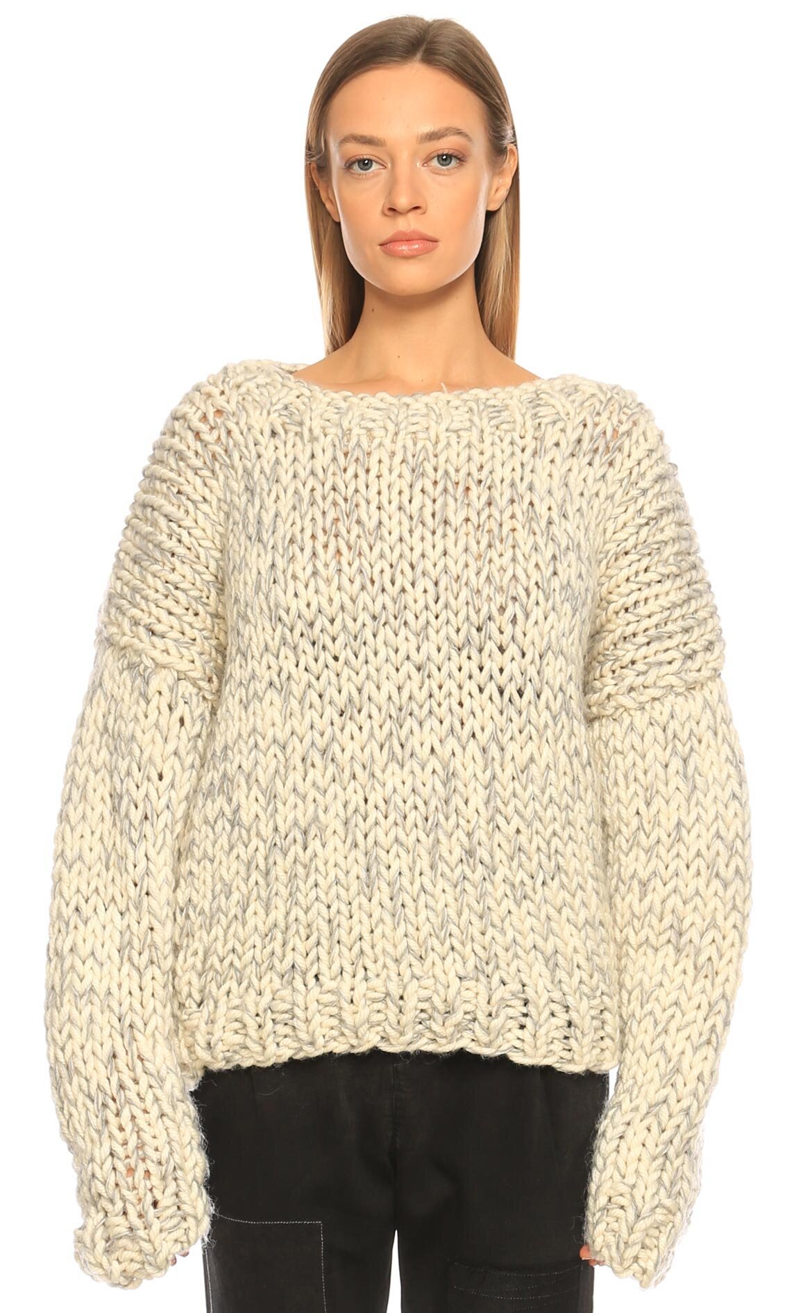 Ümit Ünal-Ümit Ünal Krem Rengi Kazak