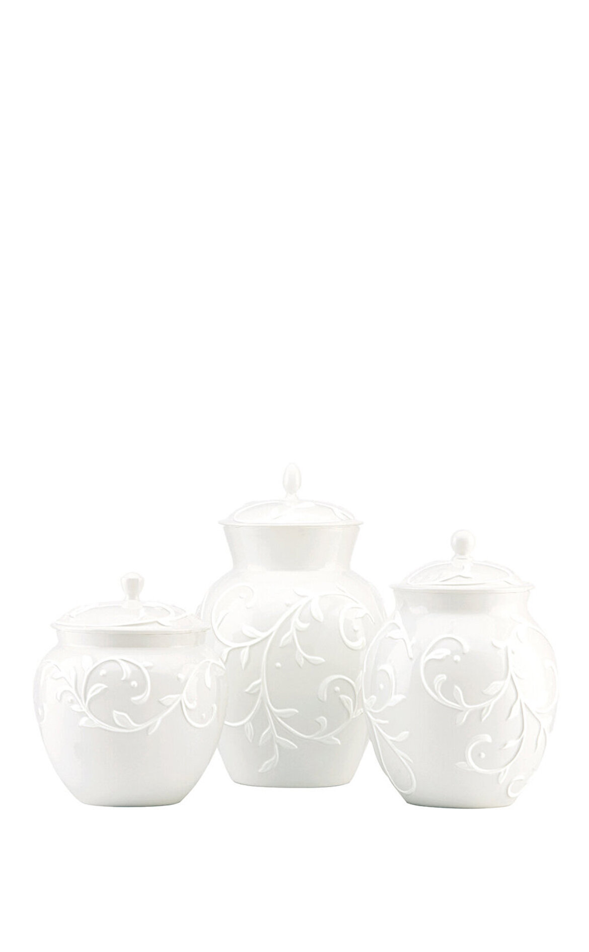 Lenox-Lenox Opal Innocence Carved Kavanoz 3'lü Set Lenox-Lenox Opal Innocence Carved Kavanoz 3'lü Set