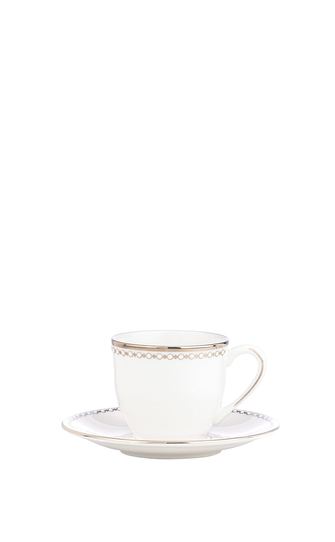 Lenox-Lenox Pearl Platinum Türk Kahvesi Fincan ve Tabağı