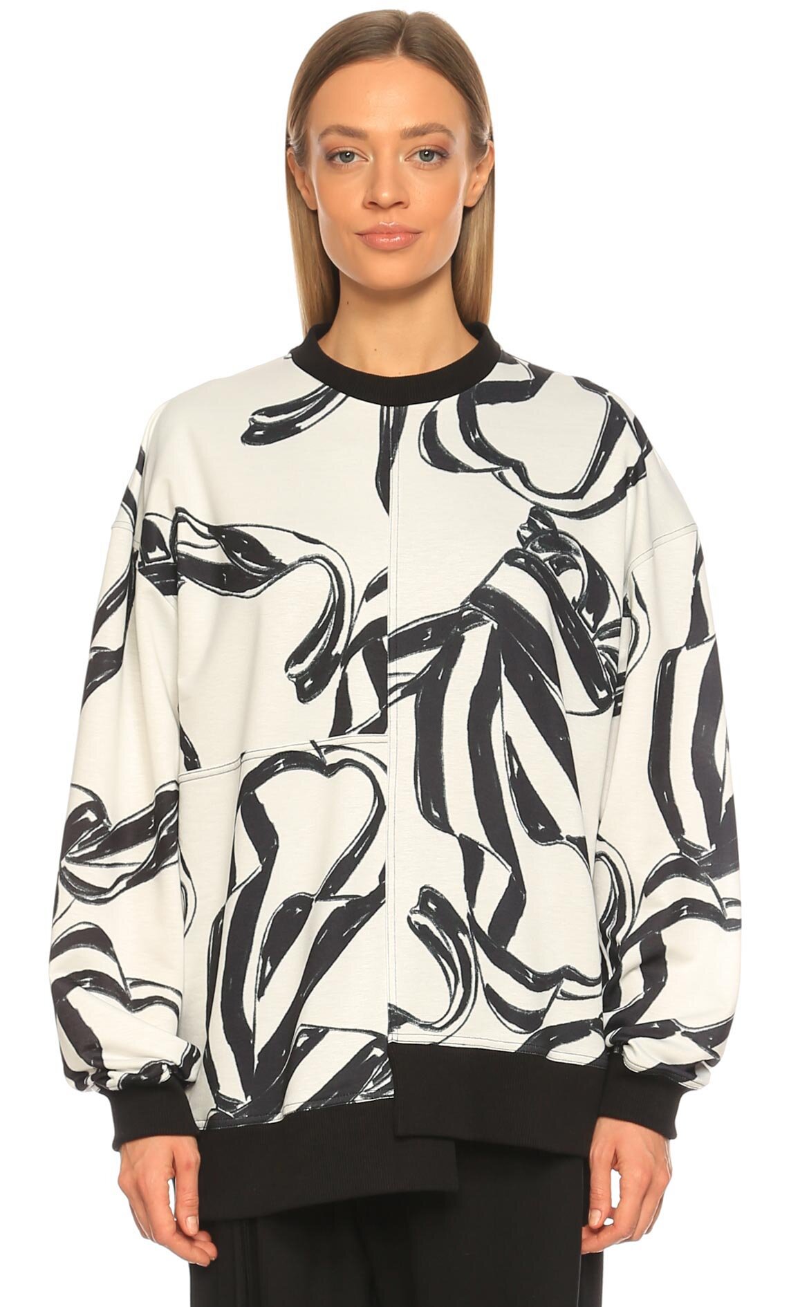 Y Plus-Y Plus Siyah/Beyaz Sweatshirt