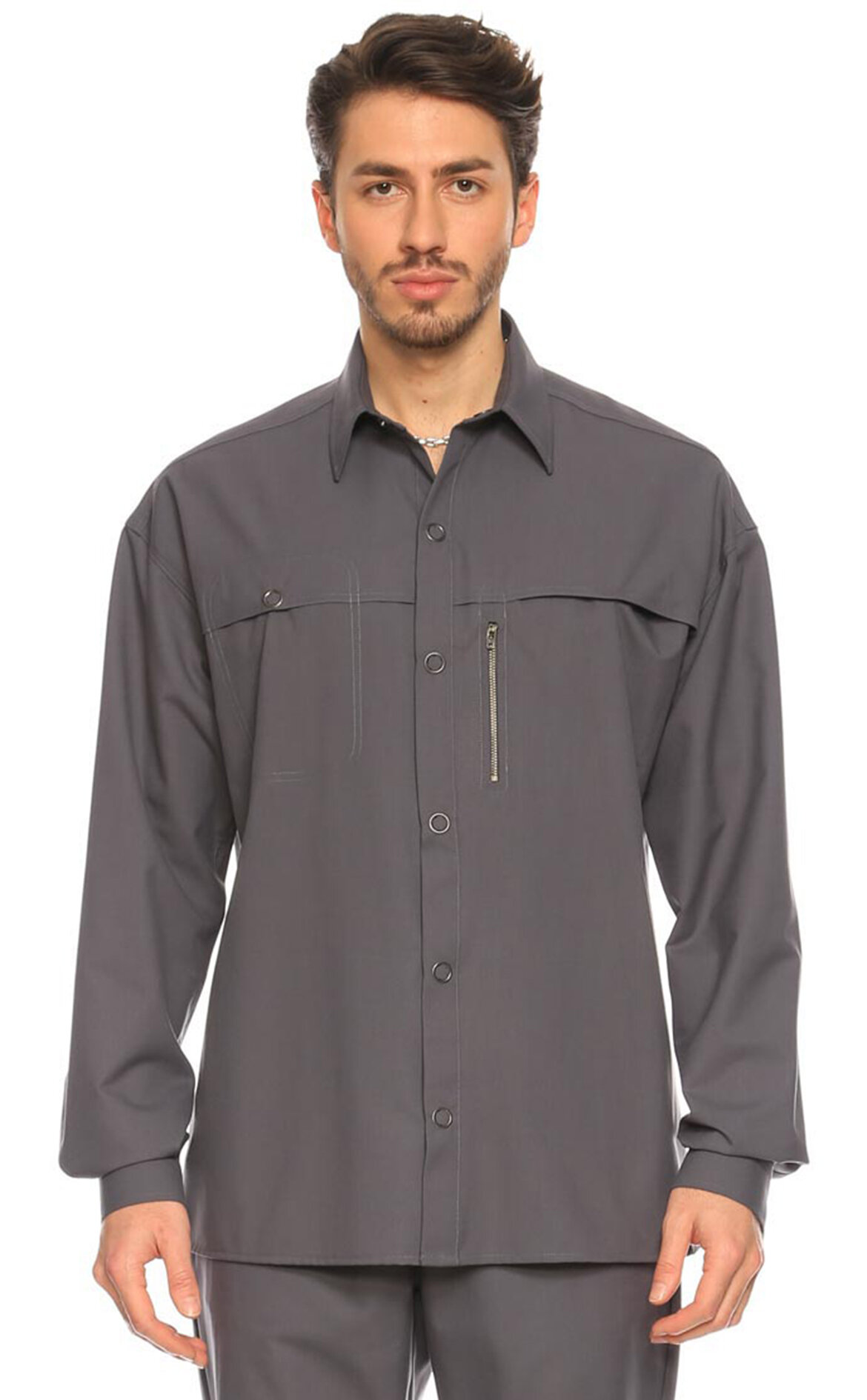 Emre Erdemoğlu-Emre Erdemoğlu Gri Gömlek