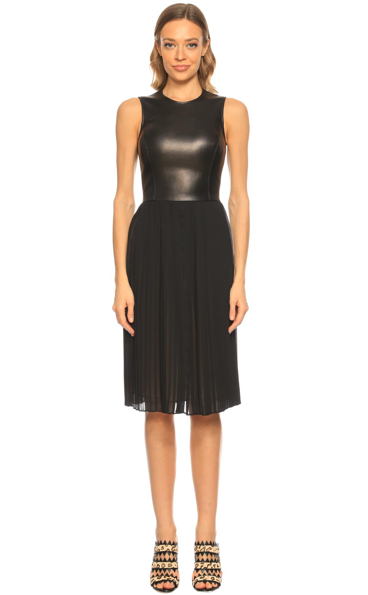 Michael Kors Collection-Michael Kors Collection Siyah Deri Elbise Michael Kors Collection-Michael Kors Collection Siyah Deri Elbise