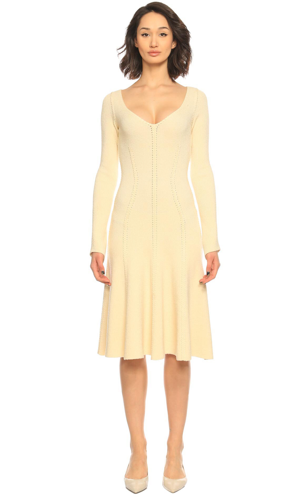 Alexander McQueen-Alexander McQueen Krem Rengi Elbise