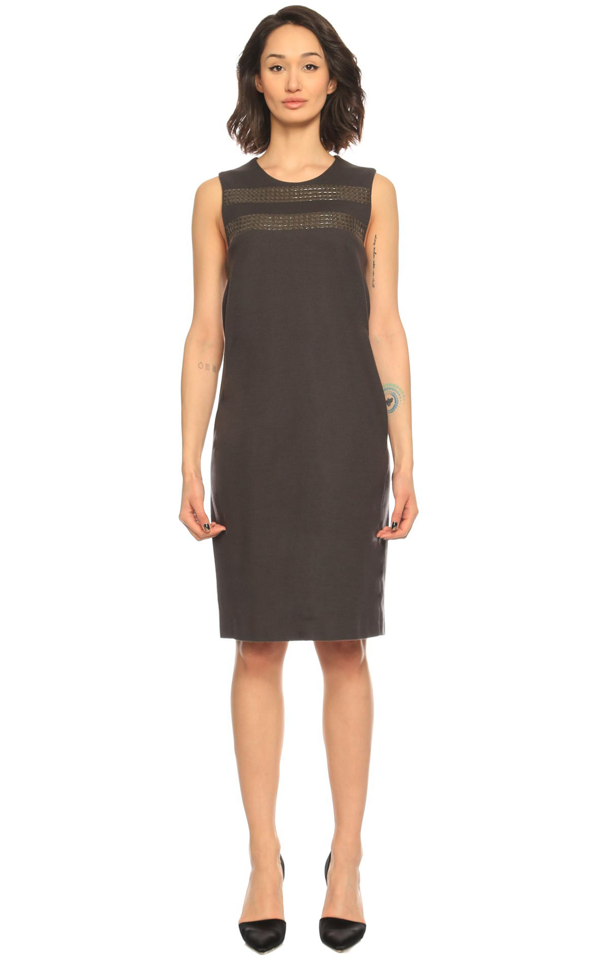 Nicole Farhi-Nicole Farhi Antrasit Elbise