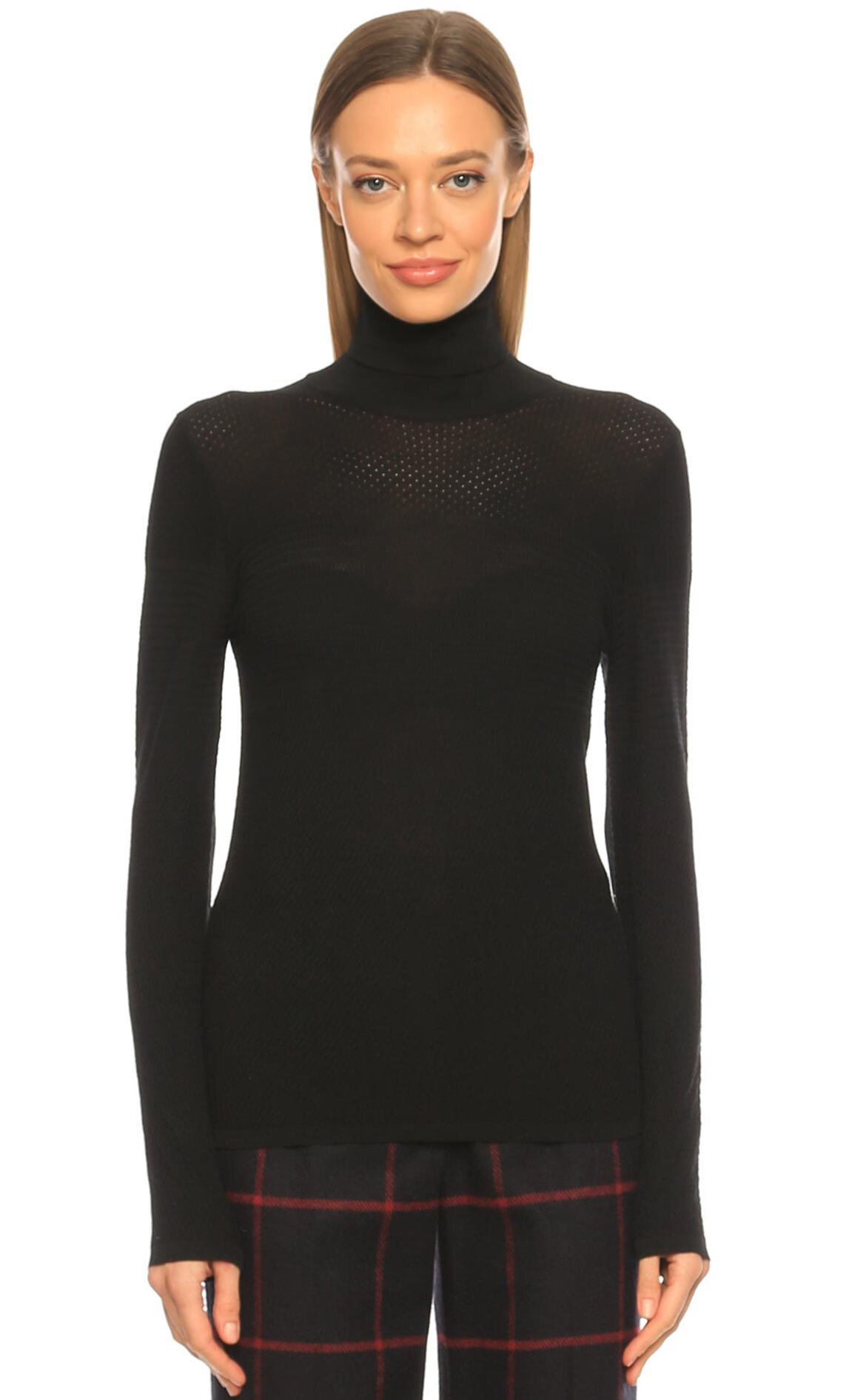 Salvatore Ferragamo-Salvatore Ferragamo Boğazlı Siyah Triko Salvatore Ferragamo-Salvatore Ferragamo Boğazlı Siyah Triko