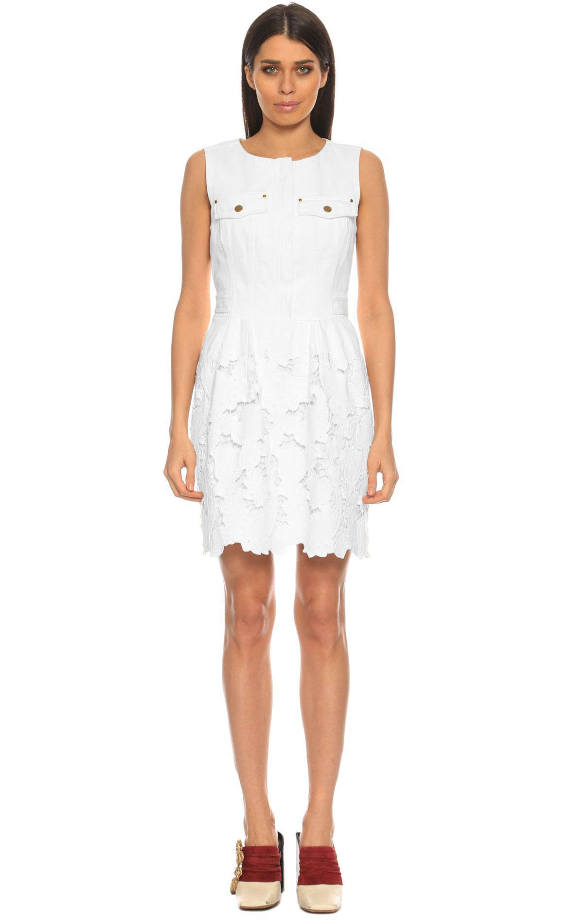 Alberta Ferretti -Alberta Ferretti  Beyaz Elbise