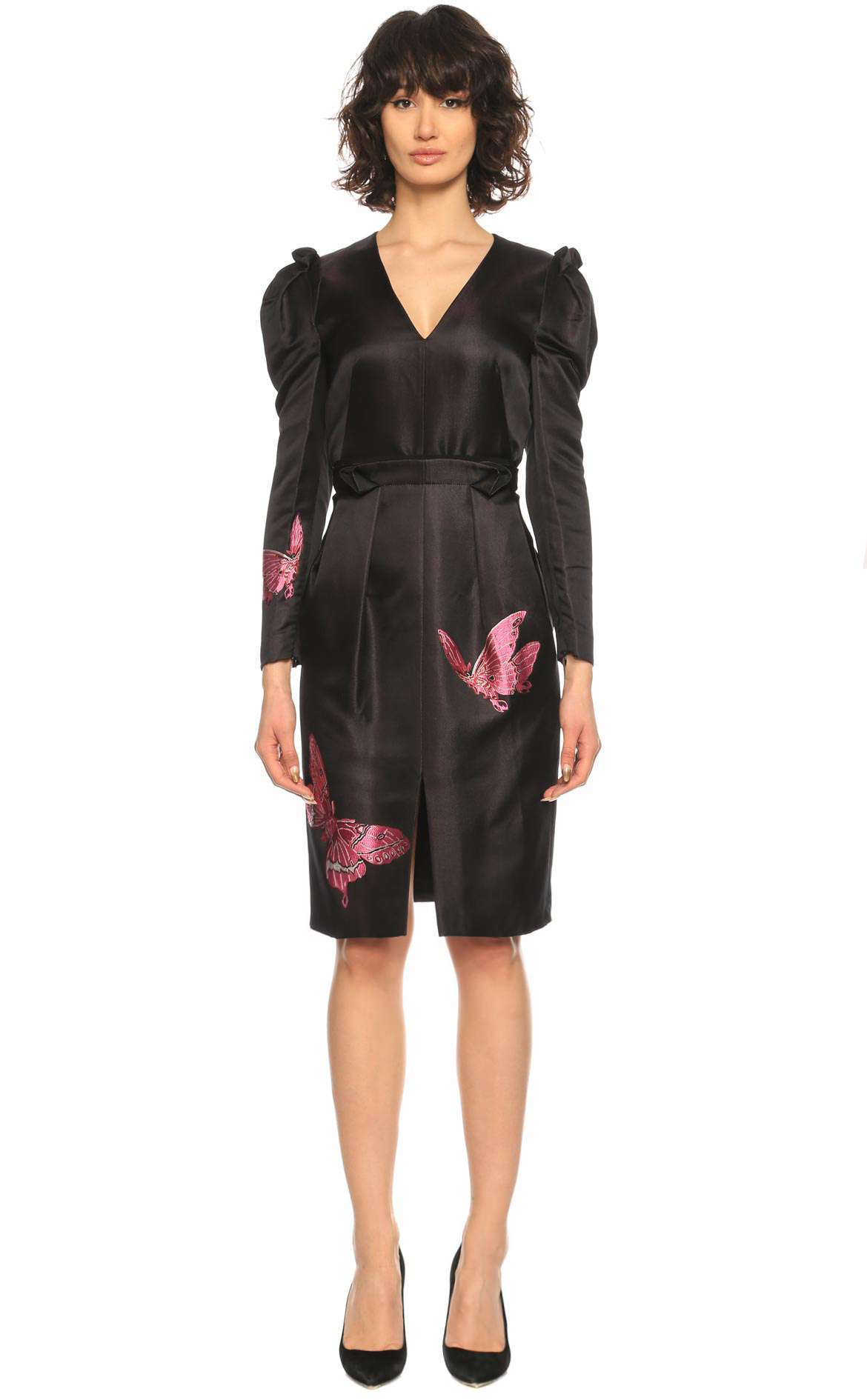 Alexander McQueen-Alexander McQueen Baskılı Mini Elbise Alexander McQueen-Alexander McQueen Baskılı Mini Elbise