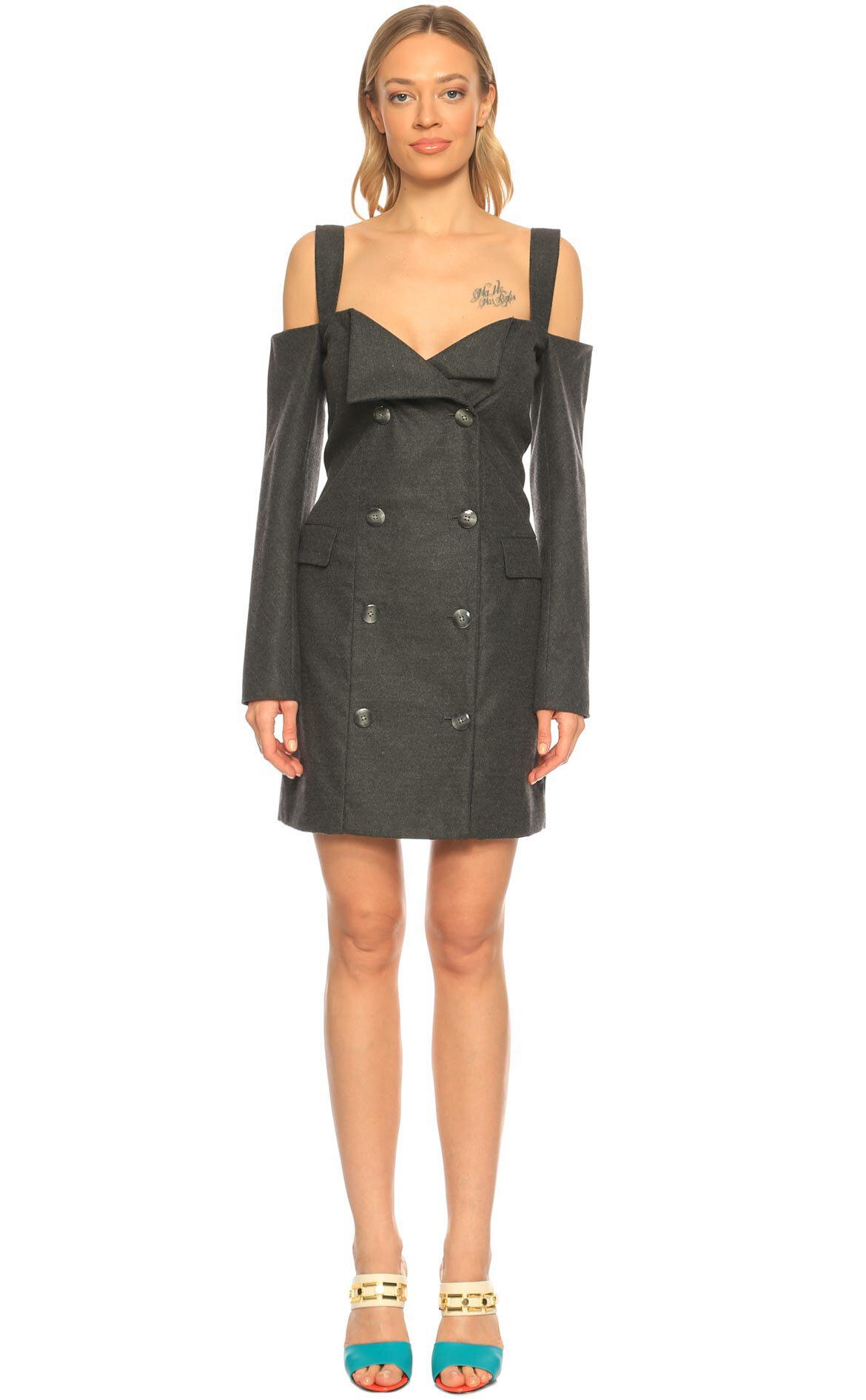 Bande Noir-Bande Noir Gri Elbise