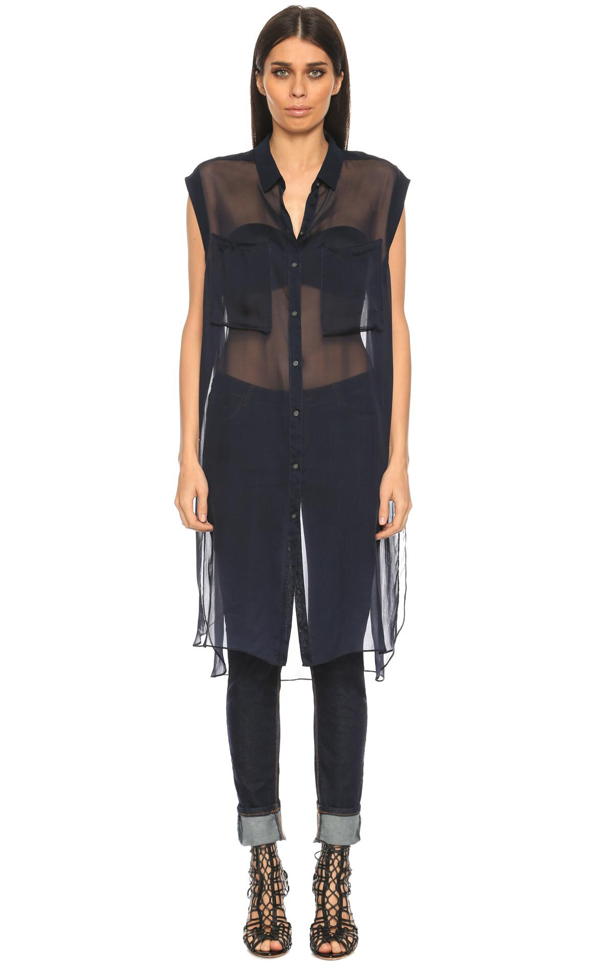 DKNY-Dkny Lacivert Elbise