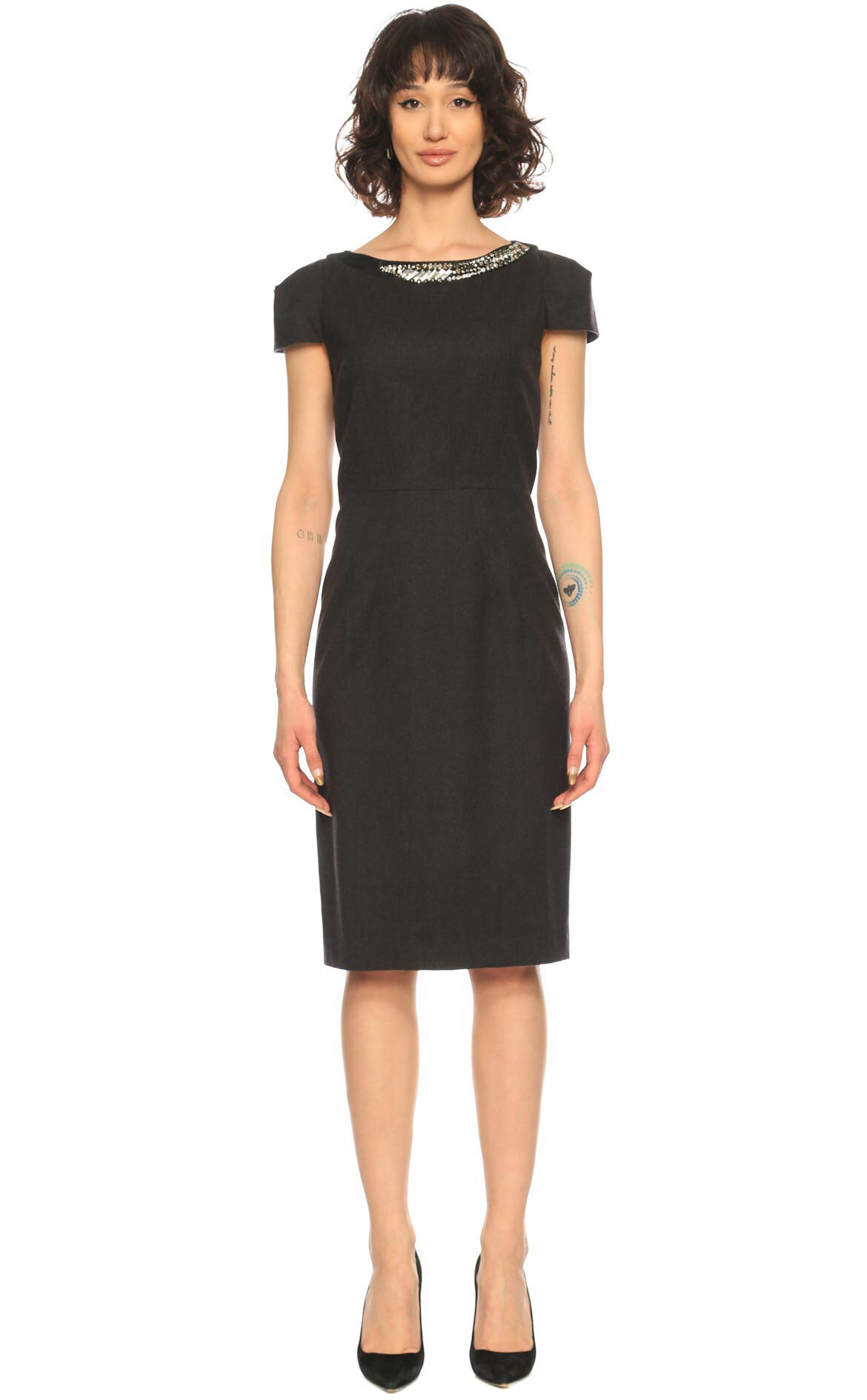 Tara Jarmon-Tara Jarmon Antrasit Elbise