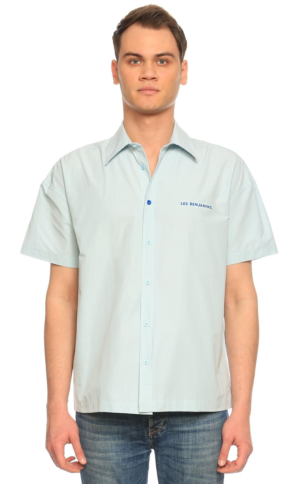 Les Benjamins-Les Benjamins Buz Mavisi Gömlek