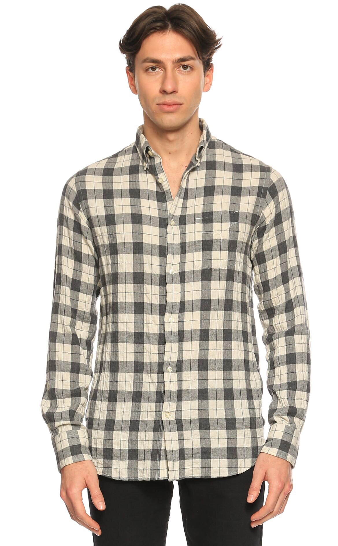 Officine Generale-Officine Generale Gri Gömlek Officine Generale-Officine Generale Gri Gömlek