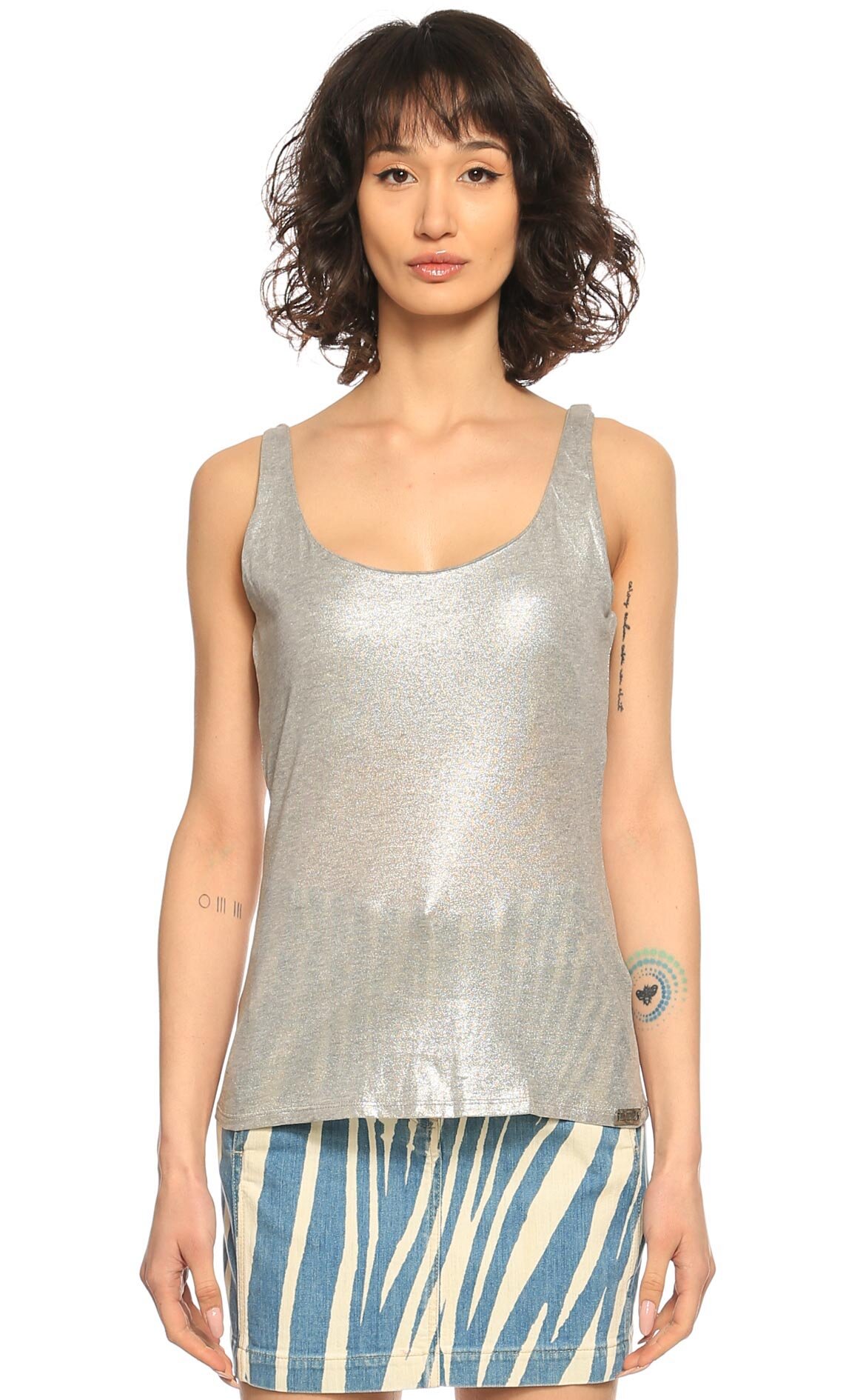 Ltd Jeans-Fornarina Gri T-Shirt Ltd Jeans-Fornarina Gri T-Shirt