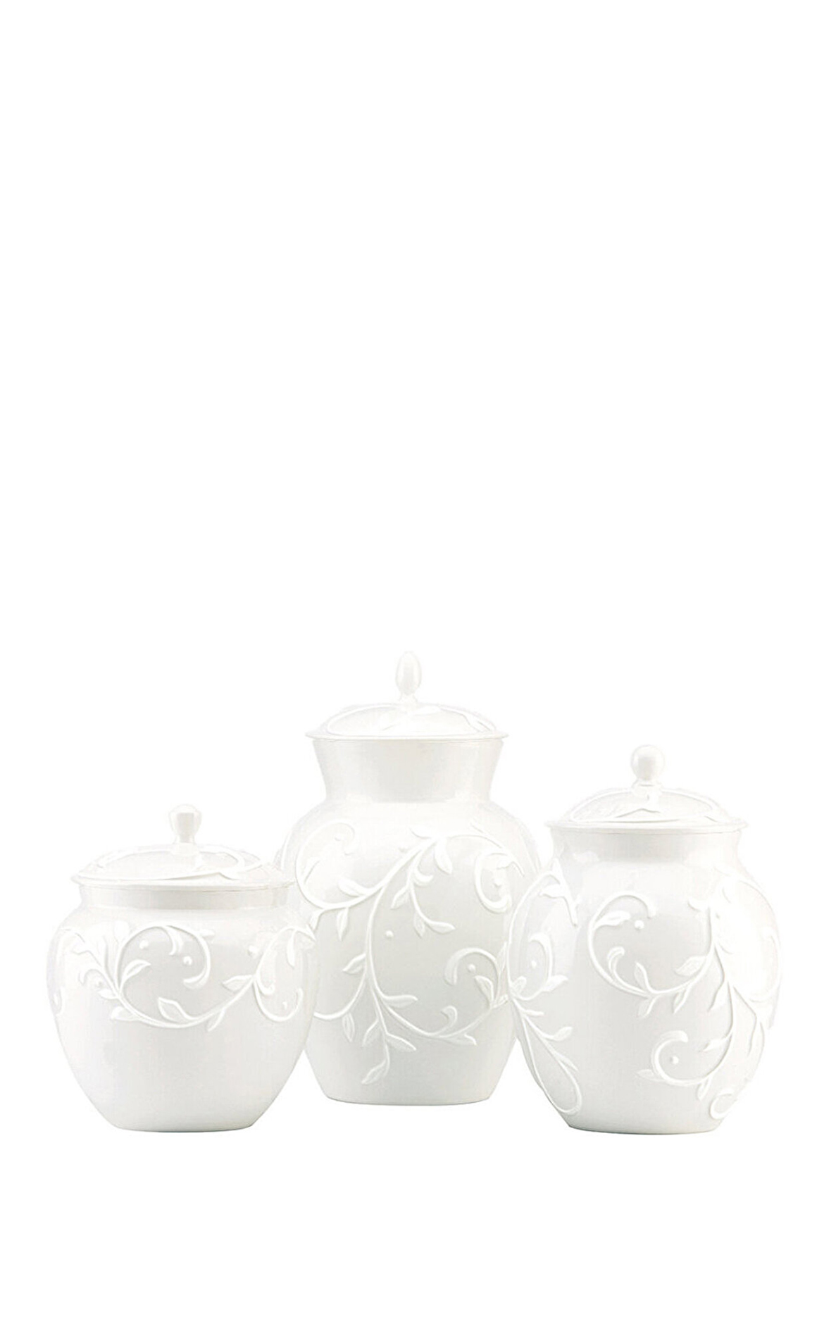 Lenox-Lenox Opal Innocence Carved Kavanoz 3'lü Set Lenox-Lenox Opal Innocence Carved Kavanoz 3'lü Set