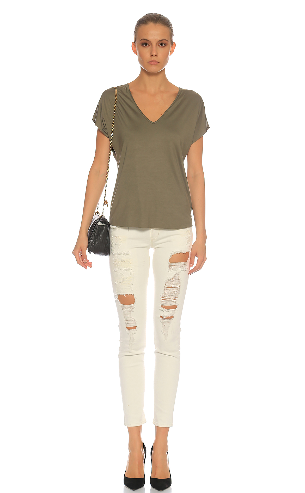 Guess-Guess Denim Yırtık Detaylı Skinny Pantolon