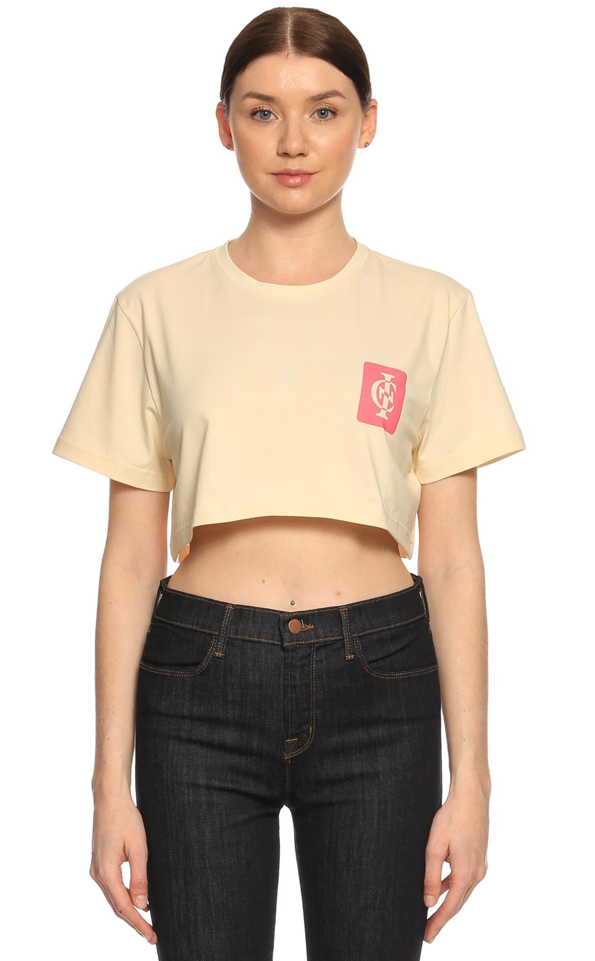 Icean-Icean Bej Crop Top