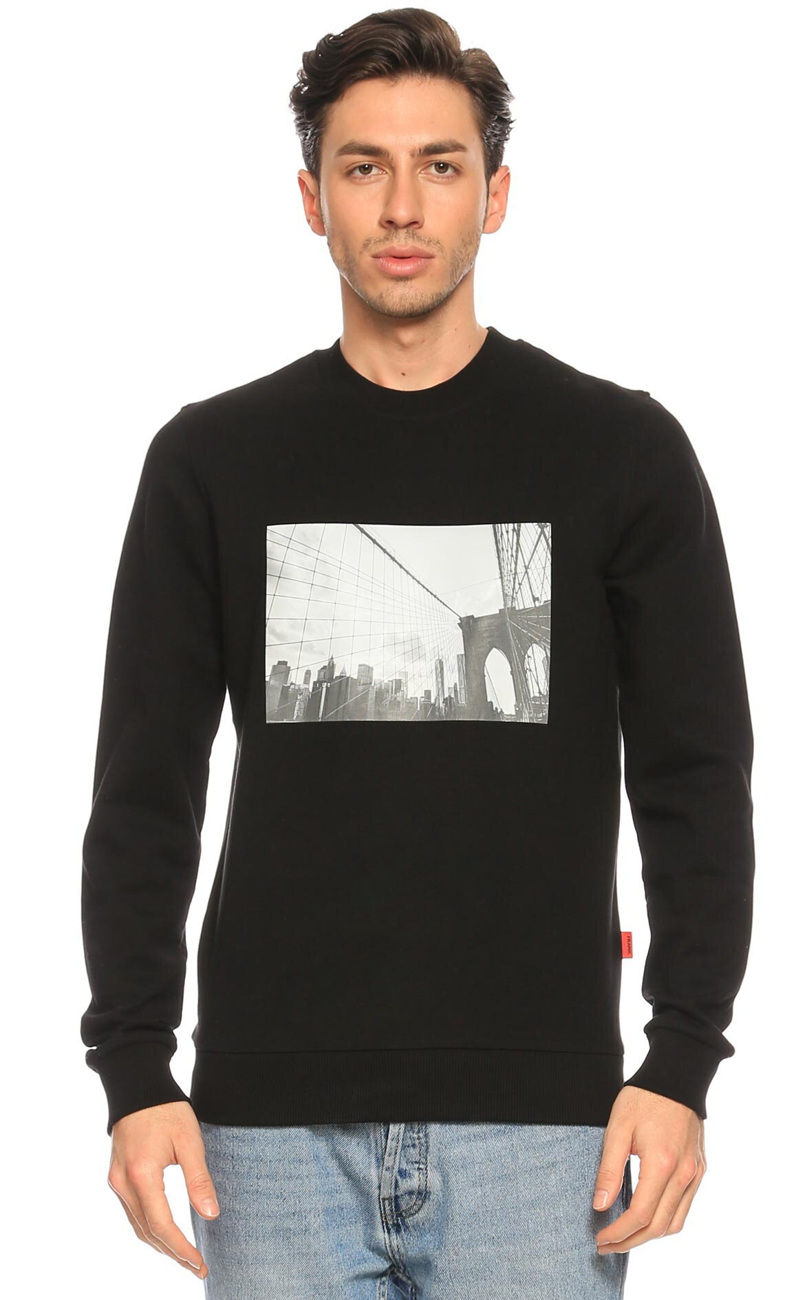 John Frank-Jhon Frank Siyah Sweatshirt