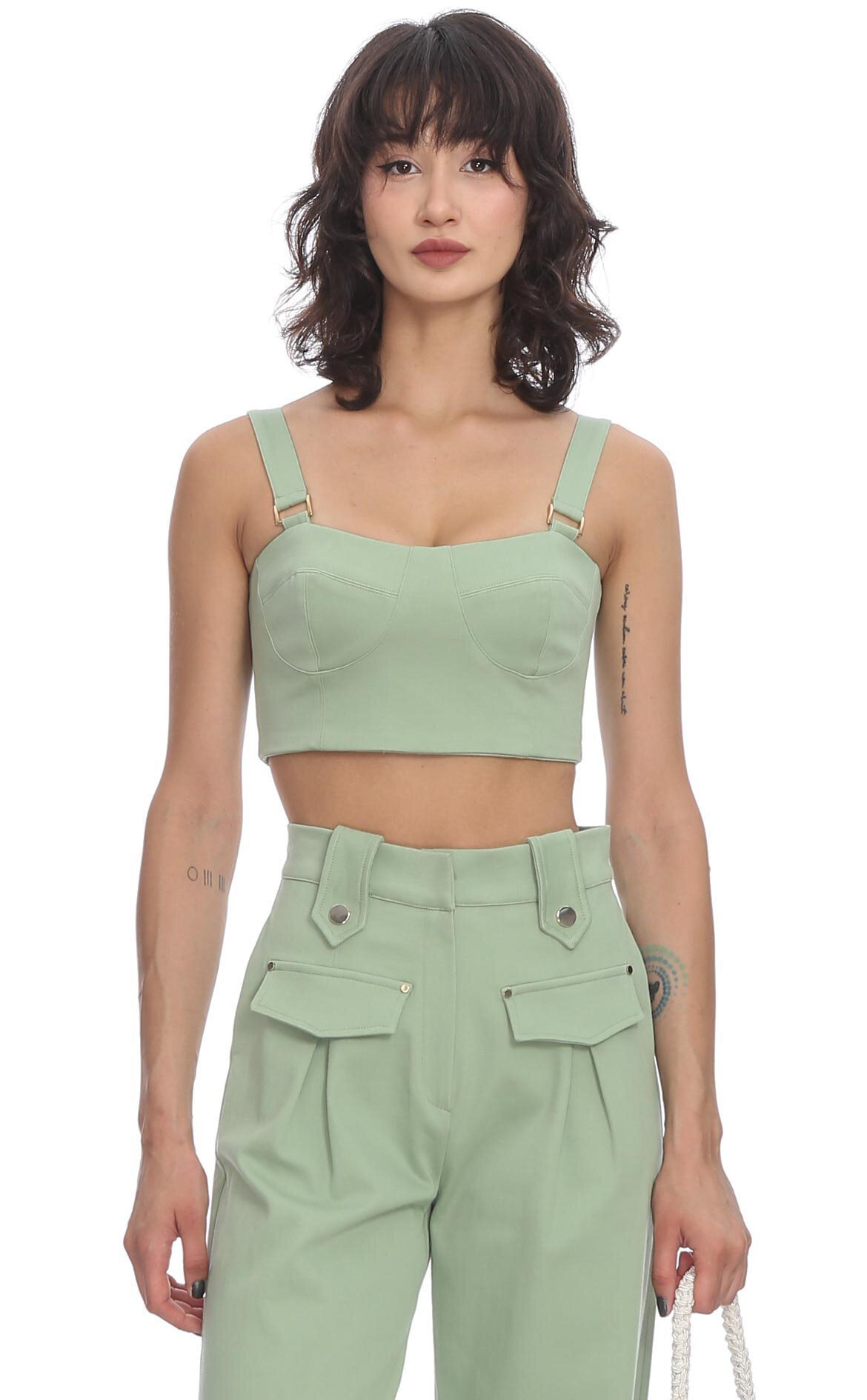 Atolye No6-Atölye No6 Haki Büstiyer