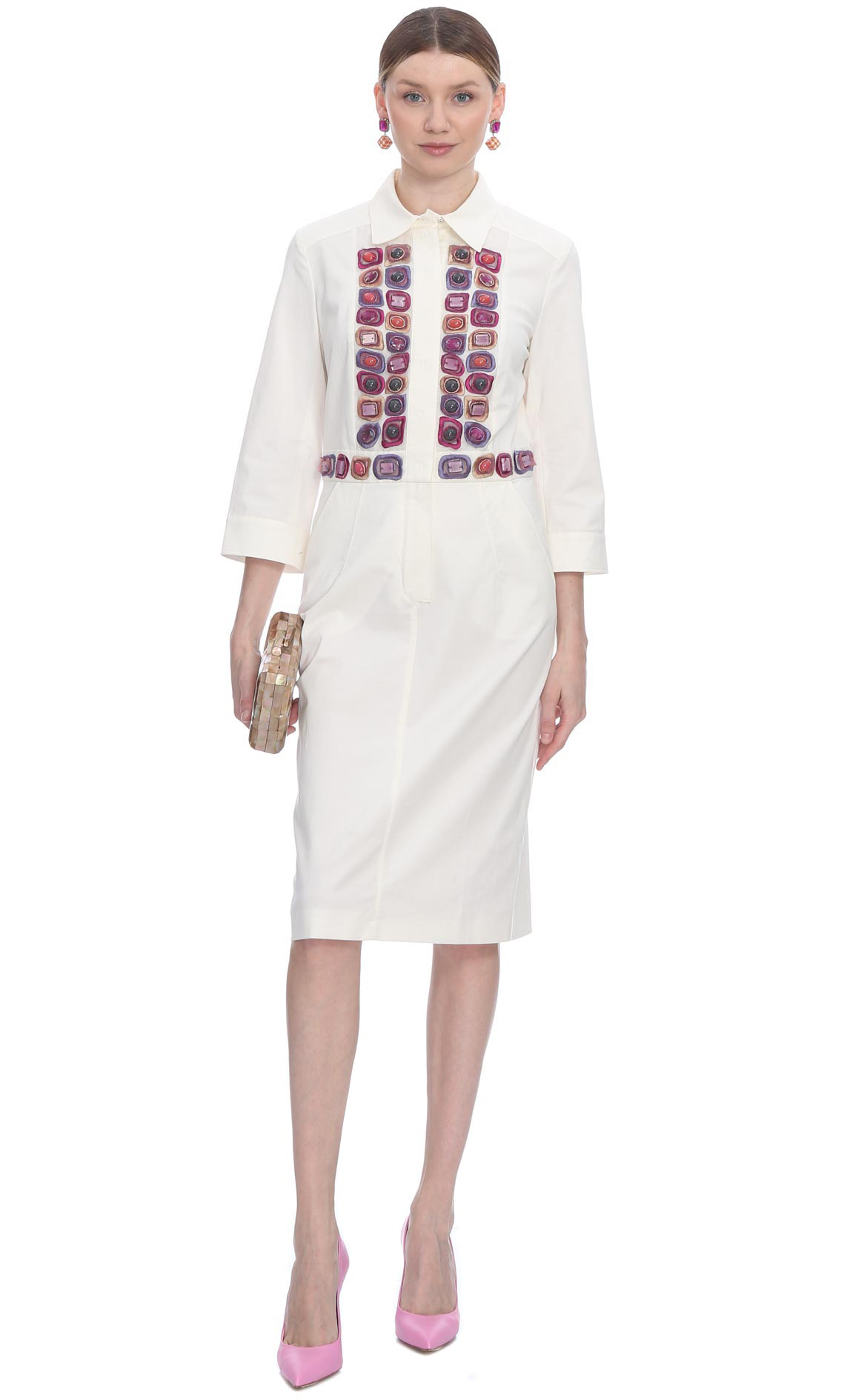 Alberta Ferretti -Alberta Ferretti Beyaz Elbise