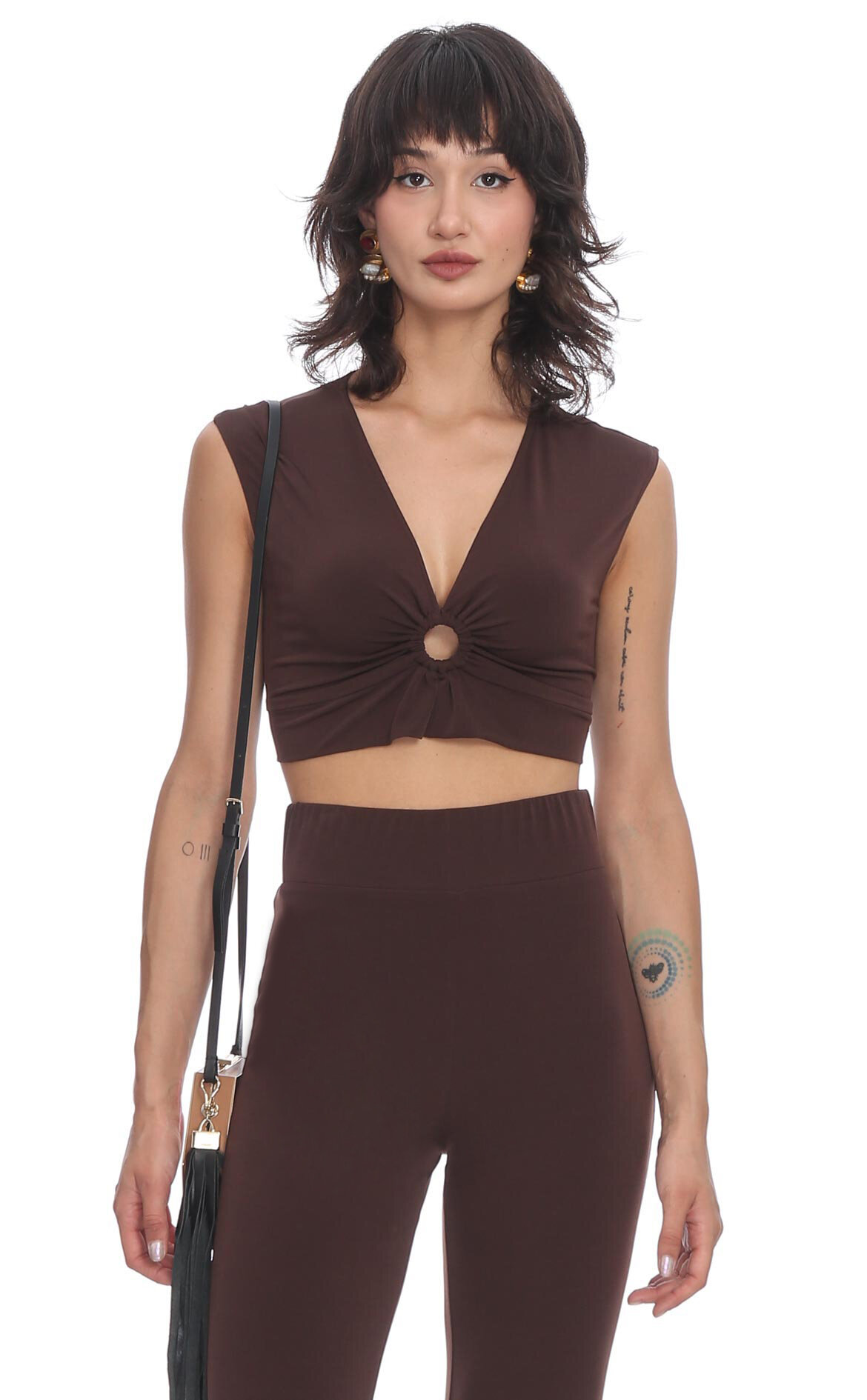 Rivus-Rivus Kahve Rengi Bluz