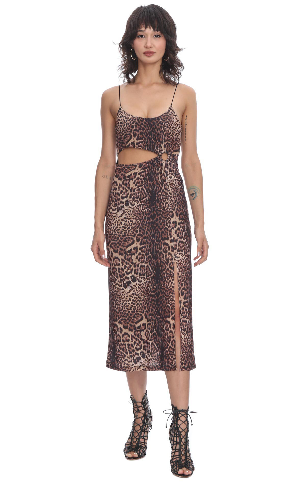 Rivus-Rivus Leopar Desenli Elbise