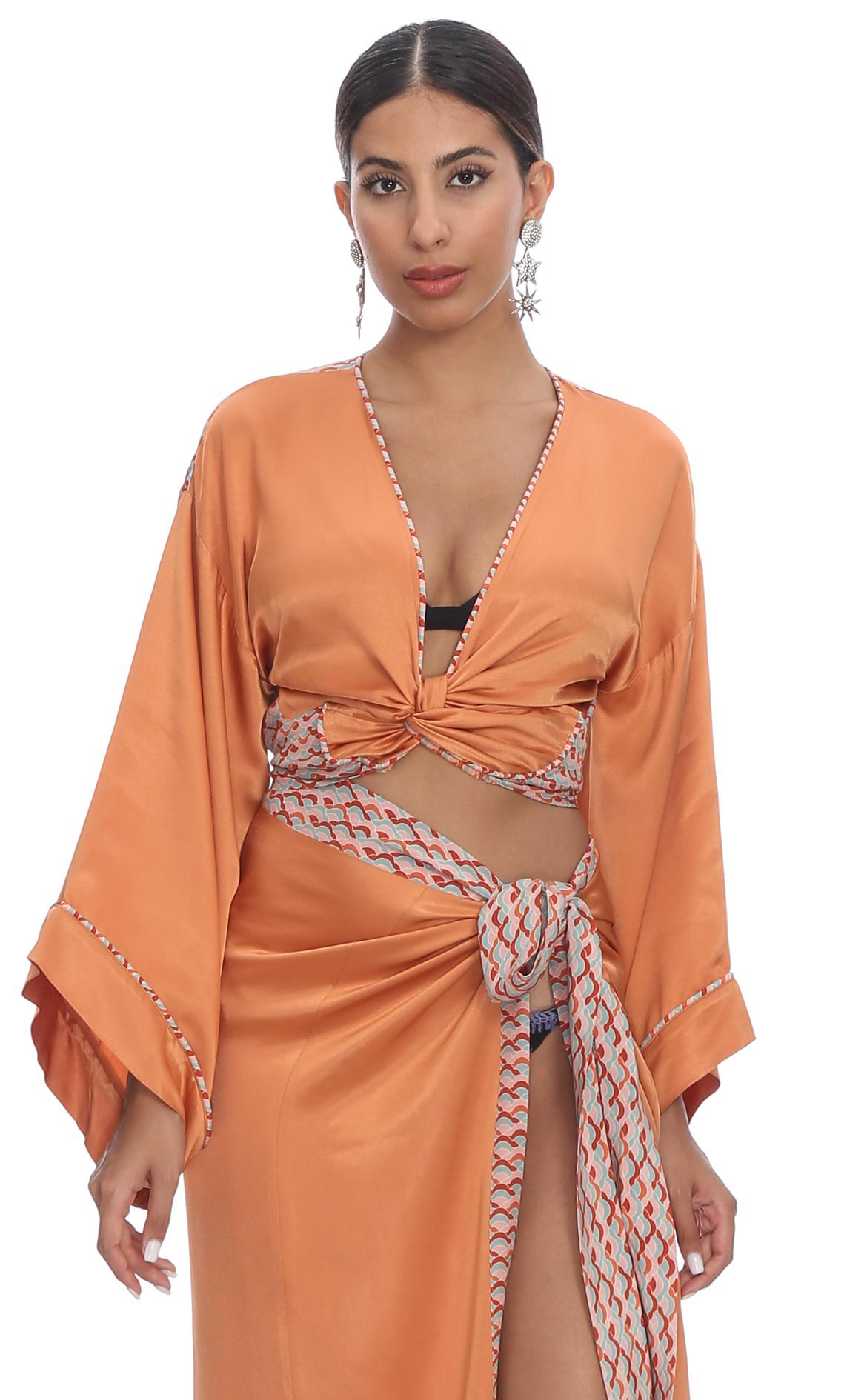 Movom-Movom Şeftali Rengi Elbise