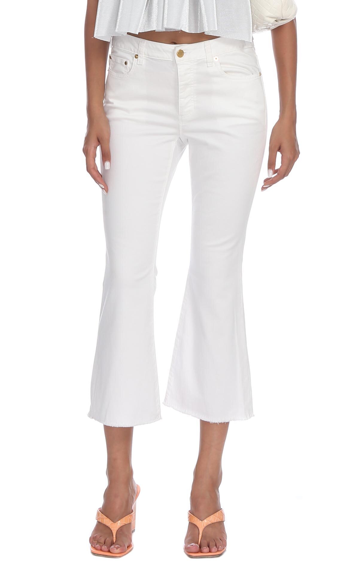 MICHAEL Michael Kors-Michael Michael Kors Beyaz Jean Pantolon