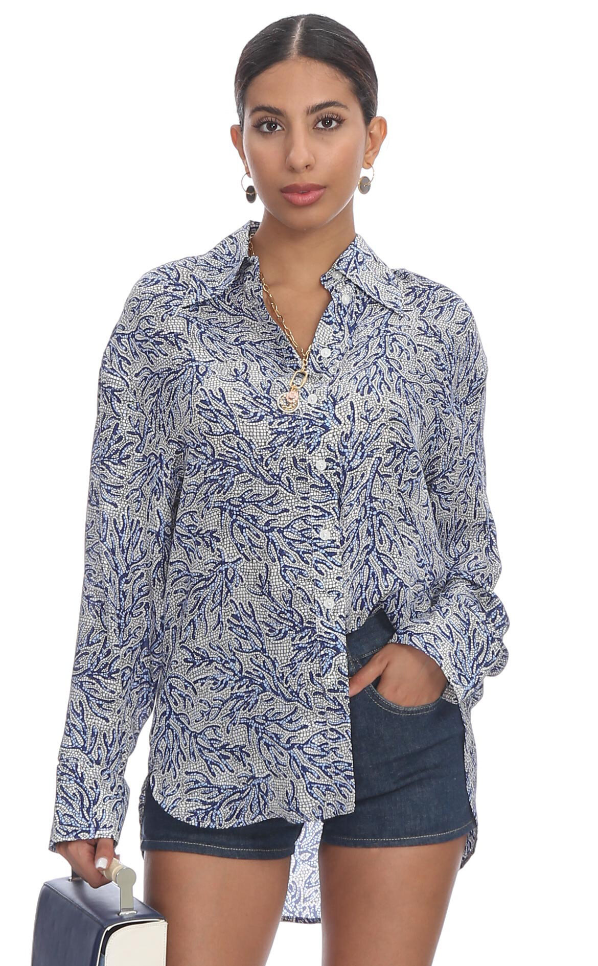 MICHAEL Michael Kors-Michael Michael Kors Mavi Gömlek