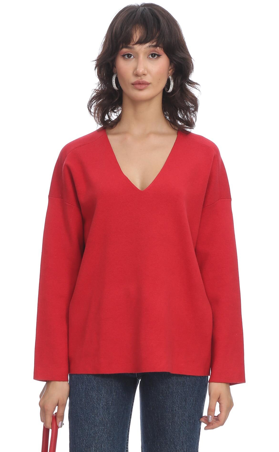 DKNY-DKNY kırmızı Triko