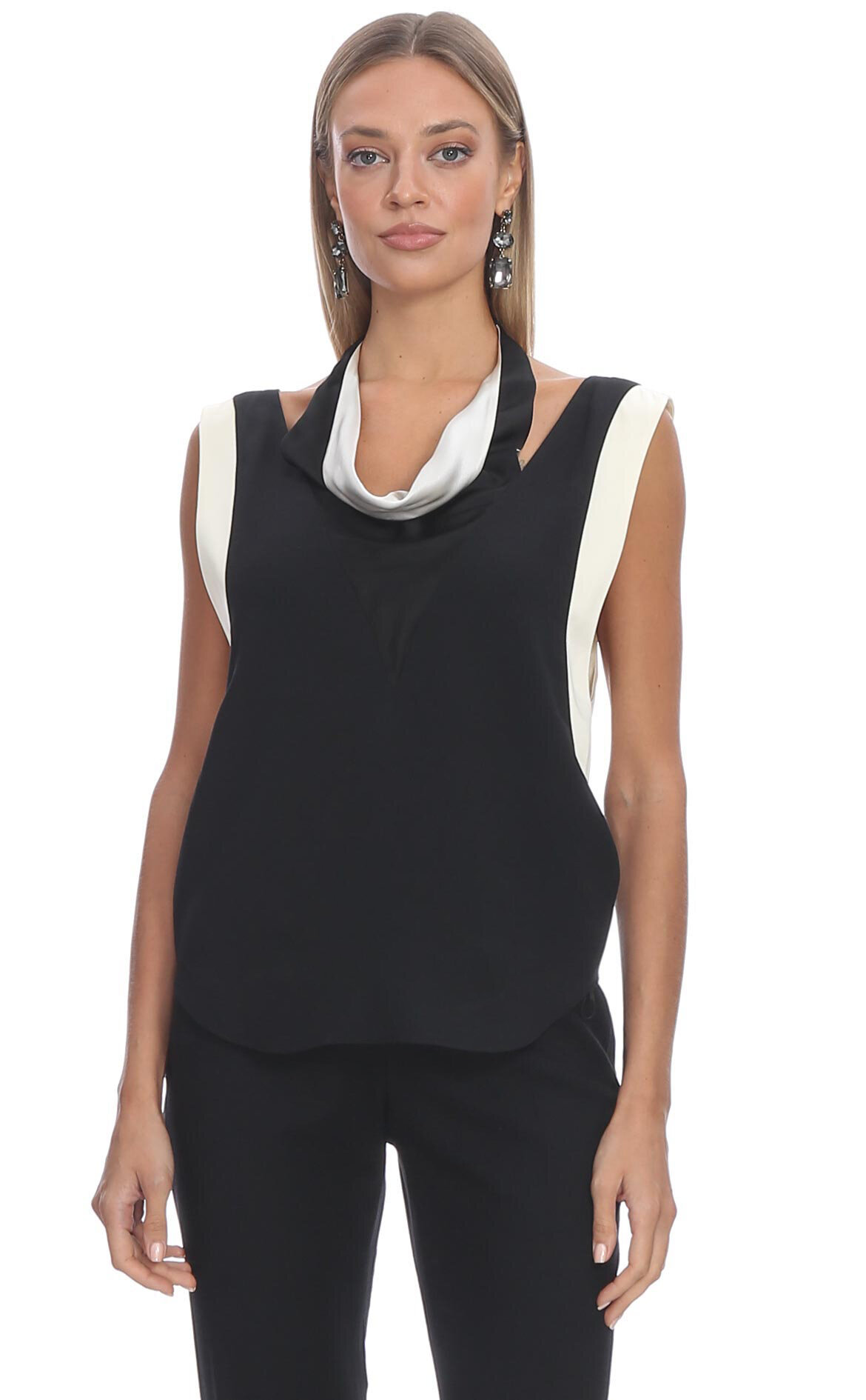 Lanvin-Lanvin Şal Yaka Siyah Bluz