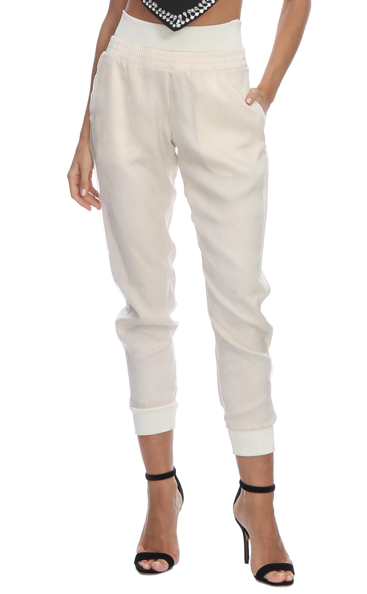 Alexander McQueen-Alexander McQueen Beyaz Pantolon Alexander McQueen-Alexander McQueen Beyaz Pantolon