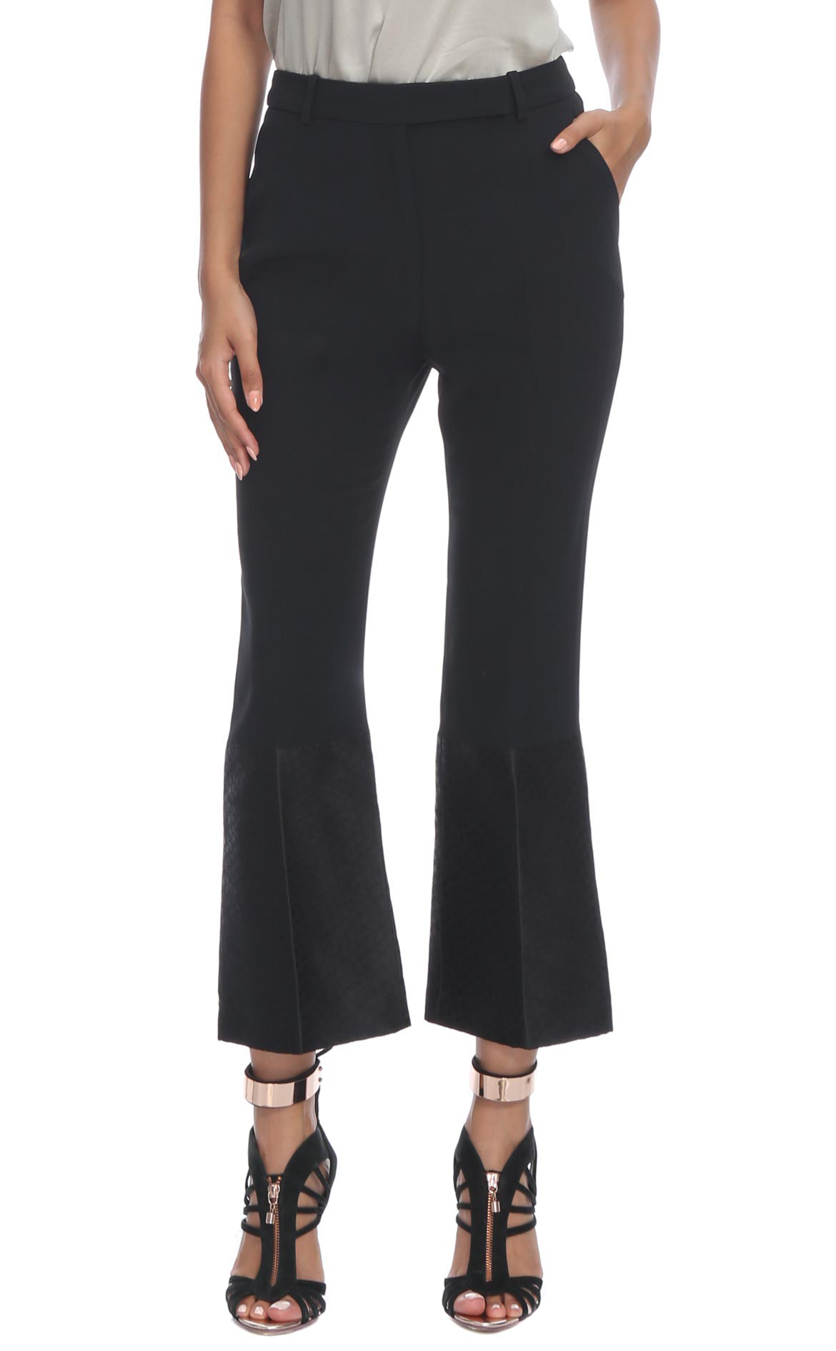 Alexander McQueen-Alexander McQueen Geniş Paça Siyah Pantolon Alexander McQueen-Alexander McQueen Geniş Paça Siyah Pantolon